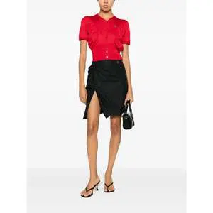 VIVIENNE WESTWOOD Asymmetric Draped Cotton Skirt - Black
