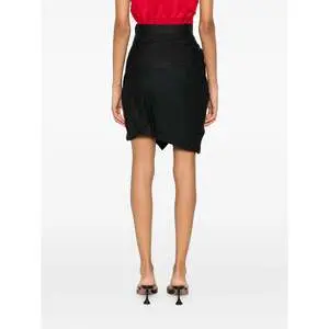 VIVIENNE WESTWOOD Asymmetric Draped Cotton Skirt - Black