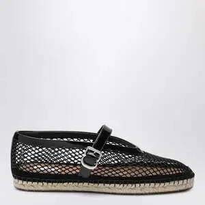 Alaïa Mesh And Patent Leather Espadrilles - Black