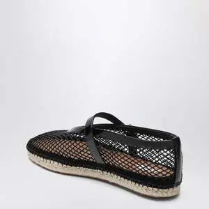 Alaïa Mesh And Patent Leather Espadrilles - Black