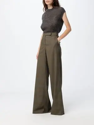 Max Mara Prince Of Wales Check Wool Flare Trousers - Brown