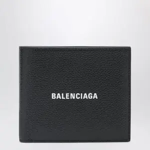 Balenciaga Horizontal Wallet With Logo - Black