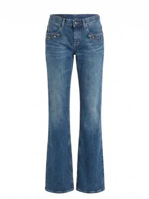 Gucci Low-rise Flare Denim Pants - Multicolor