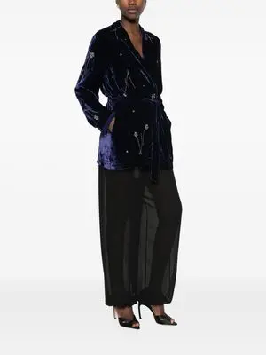 FORTE_FORTE Embroidered Velvet Kimono - Multicolor