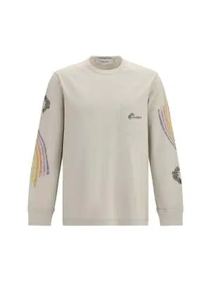 GOLDEN GOOSE Asymmetric Print Sweatshirt - Cream