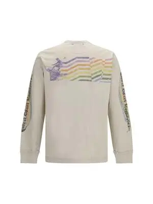 GOLDEN GOOSE Asymmetric Print Sweatshirt - Cream