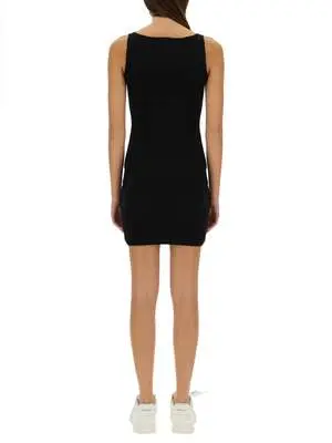 Off-White Dress With Logo - Black