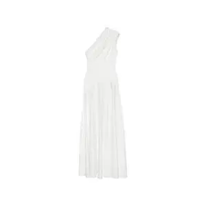Solace London Draped One-shoulder Evening Dress - White