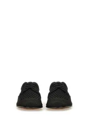 Dolce & Gabbana Woven Fabric Derby Shoe - Black
