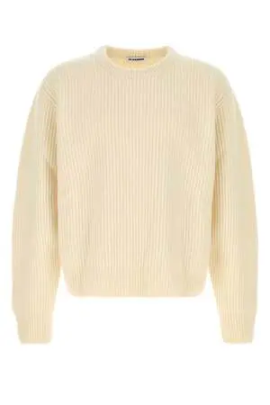 JIL SANDER Cream Wool Sweater - Yellow