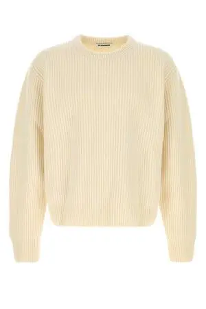 JIL SANDER Cream Wool Sweater - Yellow