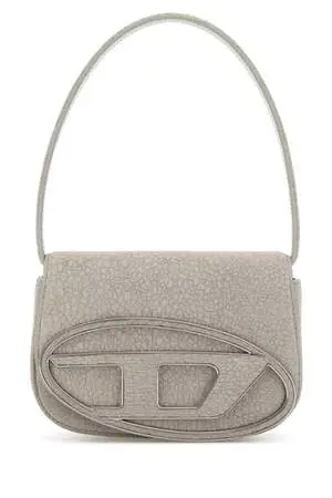 DIESEL® Light Grey Leather 1dr Shoulder Bag - Gray