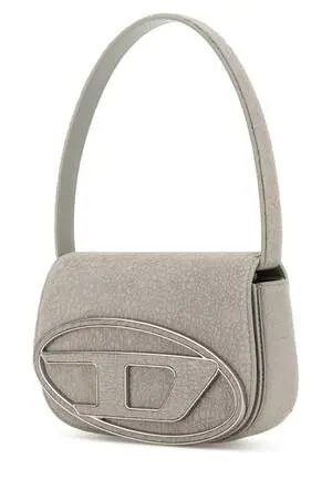DIESEL® Light Grey Leather 1dr Shoulder Bag