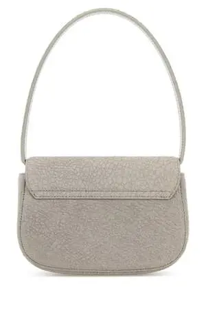 DIESEL® Light Grey Leather 1dr Shoulder Bag - Gray