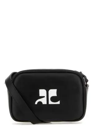 COURREGES Leather Reedition Shoulder Bag - Black