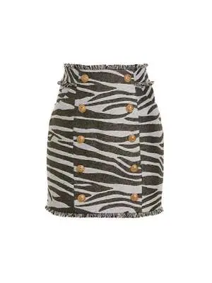 Balmain Lurex Zebra' Skirt - Multicolor