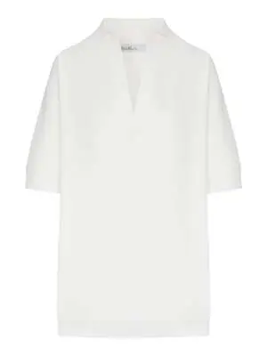 Max Mara Long Viscose Crepe Sweater - White
