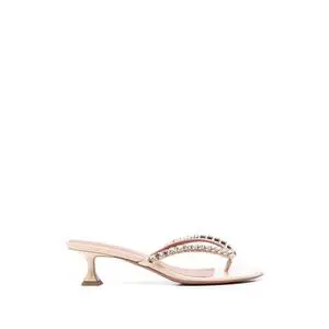 Amina Muaddi Glossed Sandals For Women