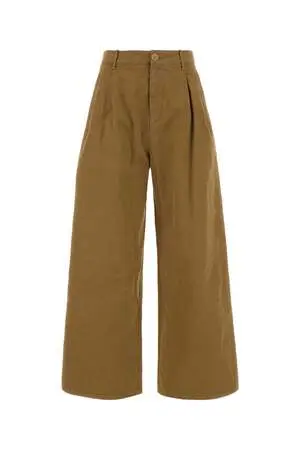 JIL SANDER Camel Cotton Wide-leg Pant - Brown