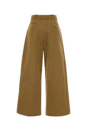 JIL SANDER Camel Cotton Wide-leg Pant