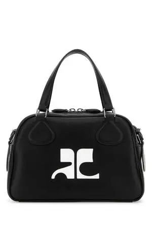 COURREGES Leather Reedition Handbag - Black