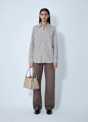 Bottega Veneta Striped Cotton Poplin Button-down Shirt
