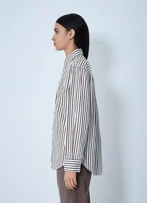 Bottega Veneta Striped Cotton Poplin Button-down Shirt