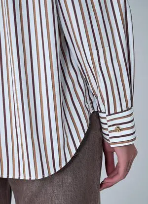 Bottega Veneta Striped Cotton Poplin Button-down Shirt