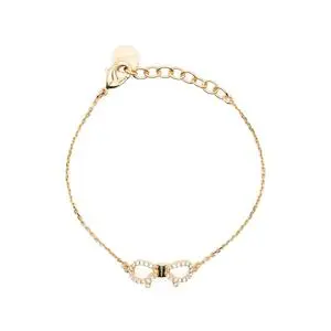 FERRAGAMO Crystal-embellished Vara Bow Chain Bracelet - Gold
