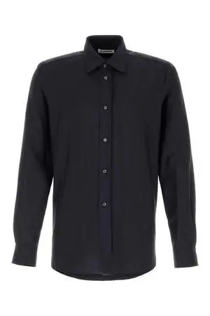 JIL SANDER Midnight Wool Blend Shirt - Blue