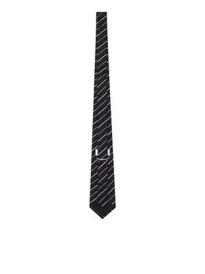 Saint Laurent Wide Striped Silk Jacquard Tie - Multicolor