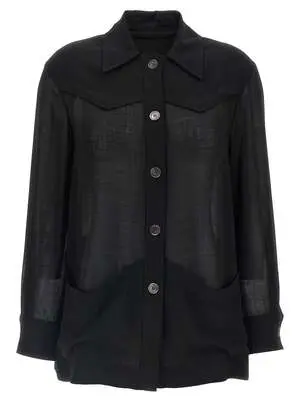 FERRAGAMO Semi-sheer Virgin Wool Jacket
