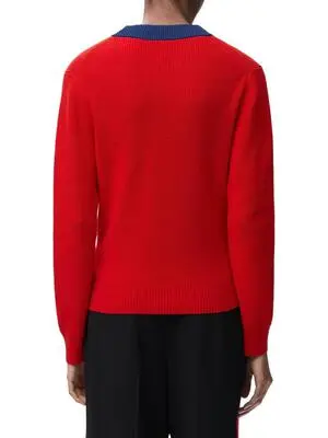 Loewe Textured Cotton-wool Blend Sweater With A Contrasting Collar