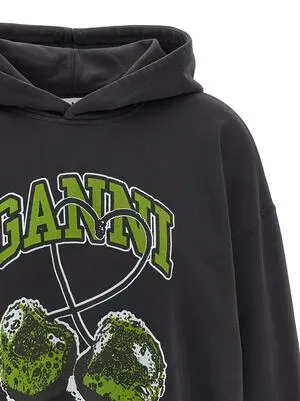 GANNI Cherry Hooded Sweatshirt - Gray