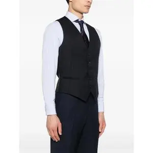 Tagliatore Virgin Wool Interlock Twill Vest