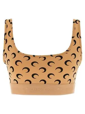 MARINE SERRE Moon Printed Jersey' Cropped Top