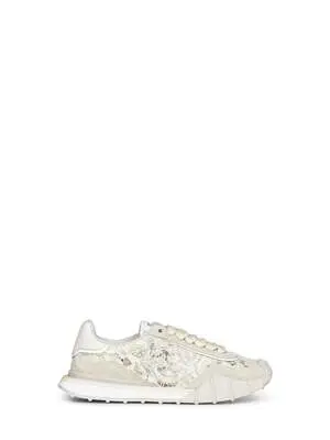 Dolce & Gabbana Lace And Calf Suede Low-top Sneakers - Multicolor