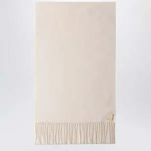Prada Talc Silk And Cashmere Scarf - Cream