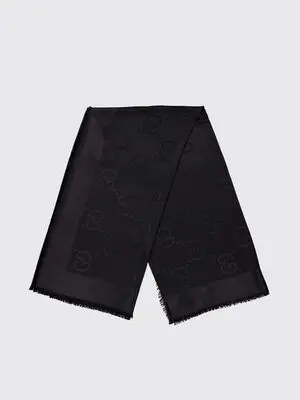Gucci Wool And Silk Monogram Shawl - Black