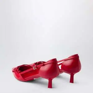 Prada Leather Side-open Pumps - Red