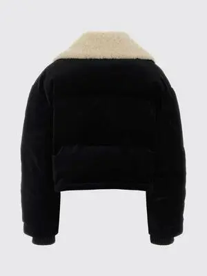 Gucci Velvet Padded Down Jacket With Shearling Collar