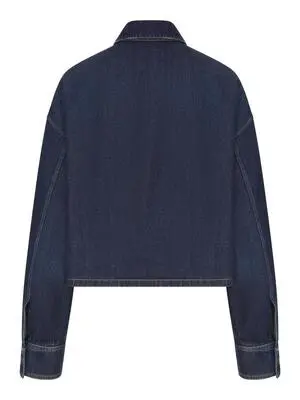 Prada Denim Shirt With Logo - Brown
