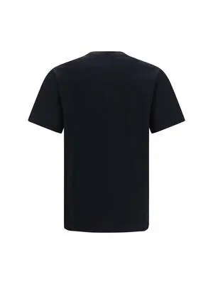 Burberry Embroidered Logo Cotton T-shirt - Black