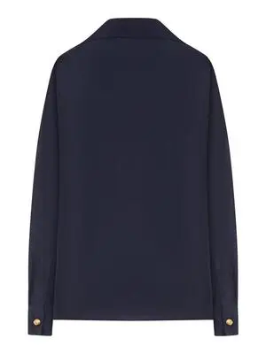 Max Mara Crepe De Chine Polo Shirt - Blue
