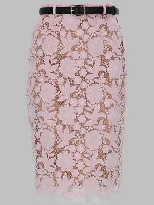 SELF-PORTRAIT Gonna Midi In Pizzo - Pink