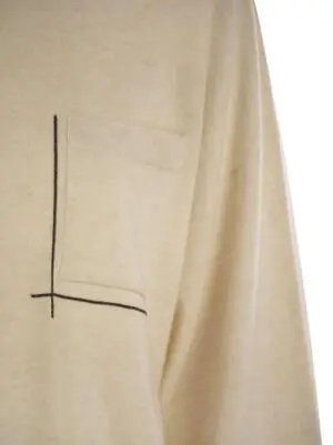 Brunello Cucinelli Virgin Wool, Cashmere And Silk Sweater With Monile Detail - Cream