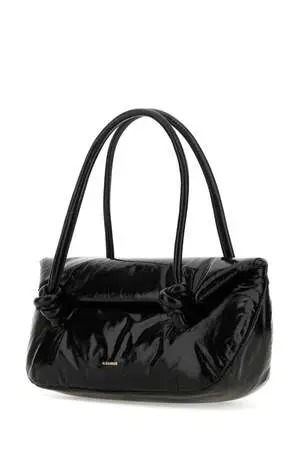 JIL SANDER Leather Knot Handle Handbag - Black