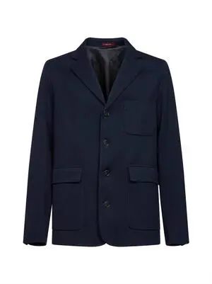 Gucci Dark Blue Cotton Jersey Single-breasted Jacket - Multicolor