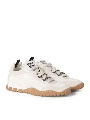 Miu Miu Tyre Sneakers In Technical Fabric And Suede