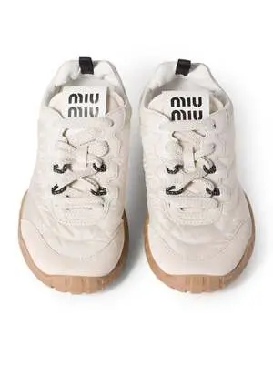Miu Miu Tyre Sneakers In Technical Fabric And Suede